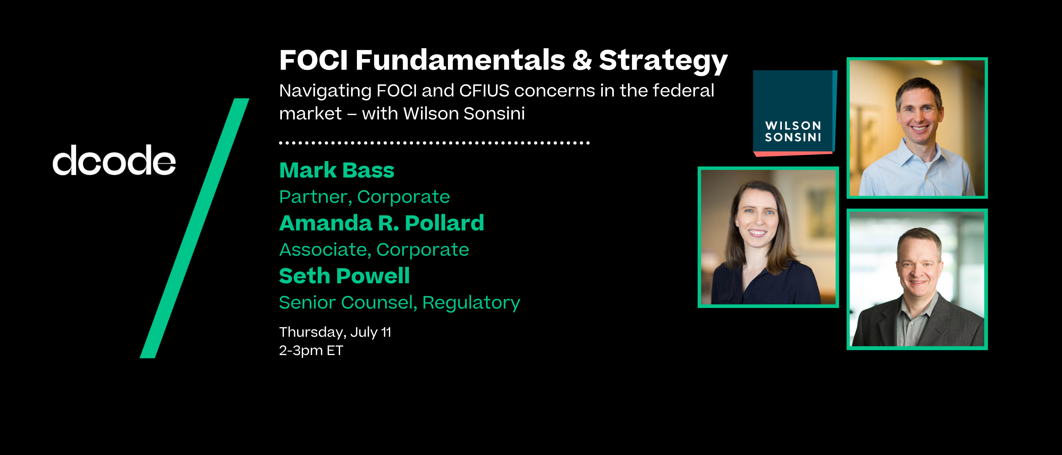 Register Today for Dcode's Discussion with Wilson Sonsini!